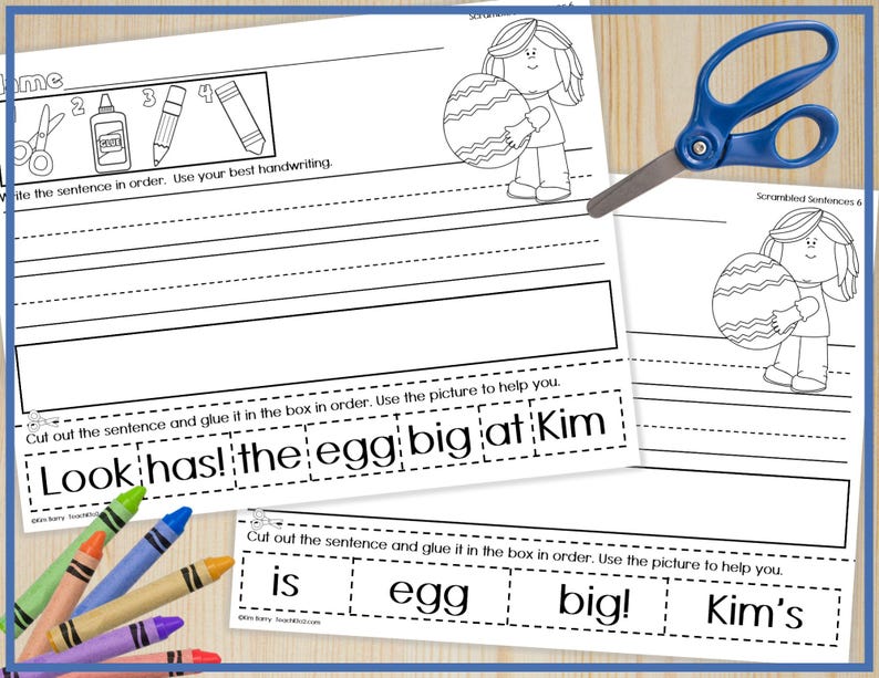 Easter Scrambled Sentences Cut and Paste | Homeschool Writing Fluency ...