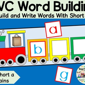 CVC Word Building/cvc Words to Build and Write/digital Download ...