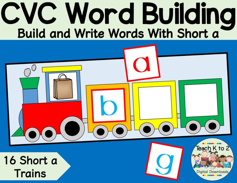 CVC Word Building/cvc Words to Build and Write/digital Download ...