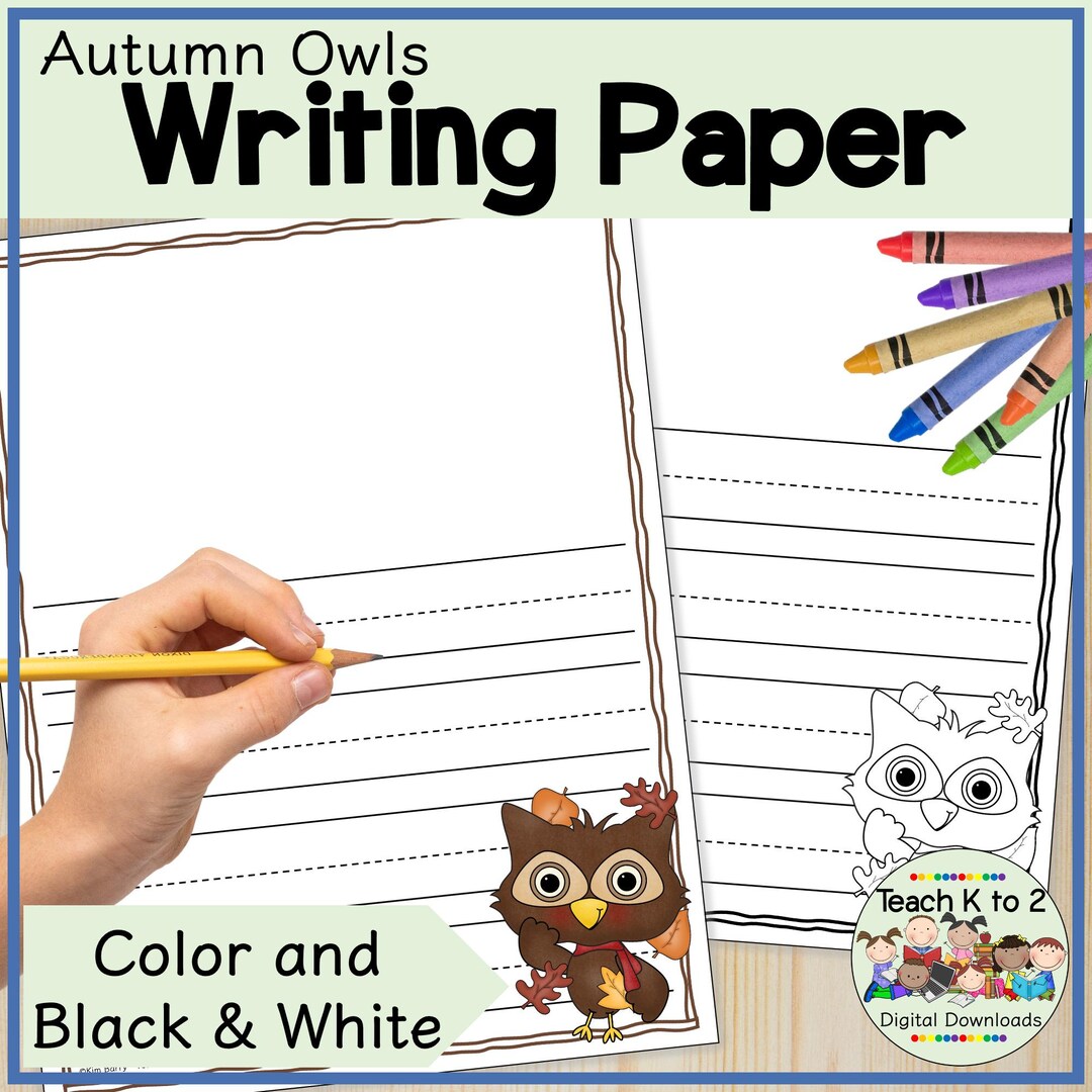 Fall Themed Primary Lined Writing Paper Differentiated for Kindergarten ...