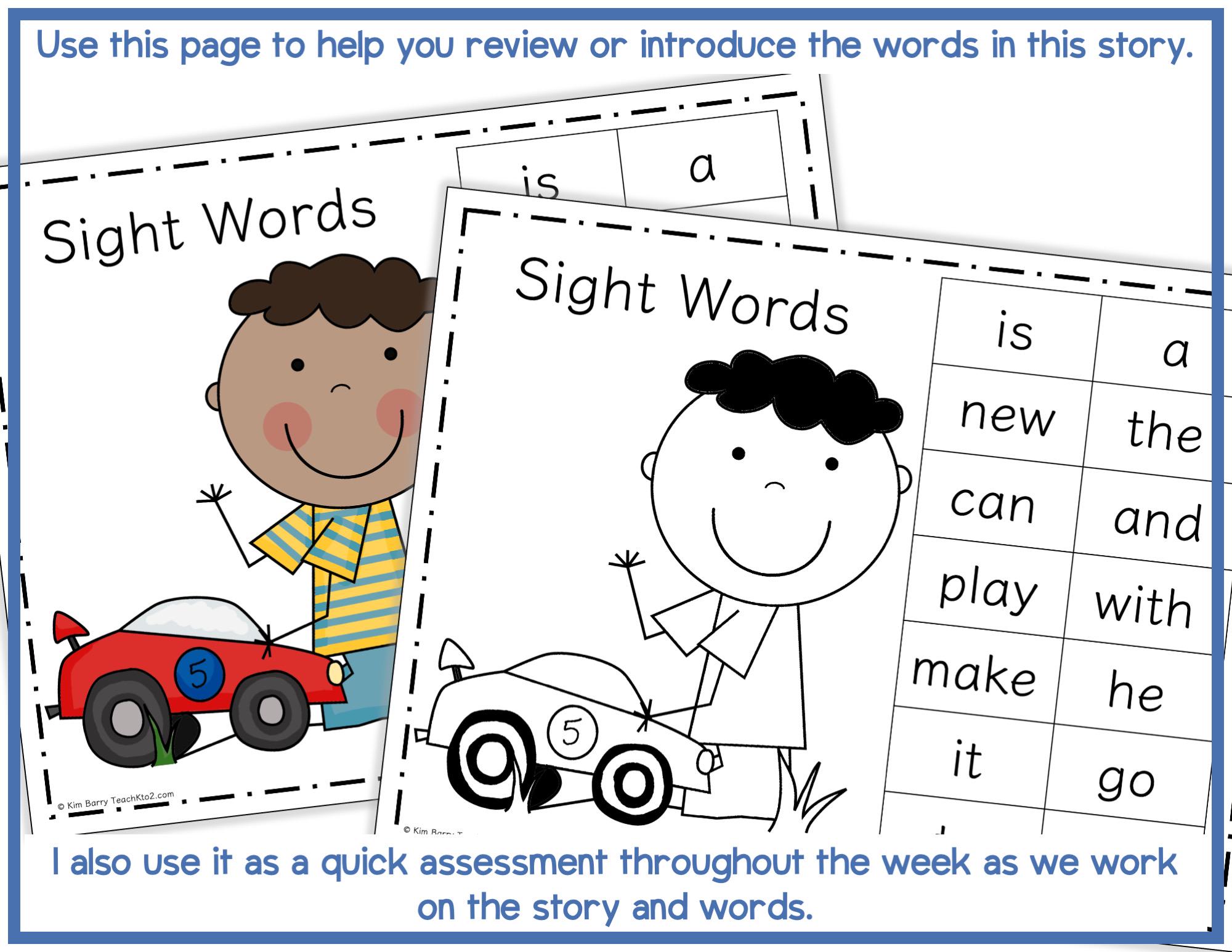 Sight Words Story/decodable Reader/easy Reading for Kindergarten and ...