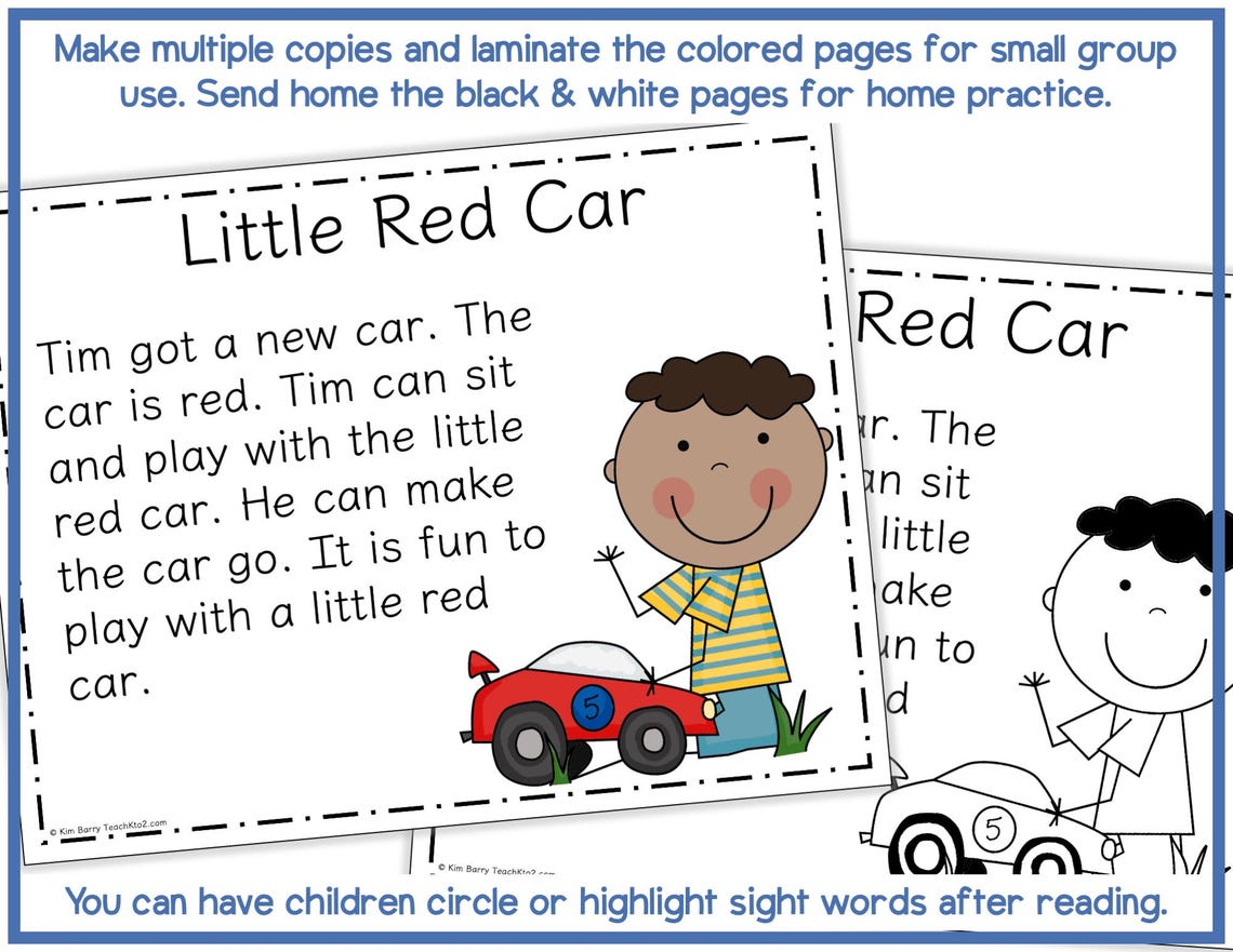 Sight Words Story/decodable Reader/easy Reading for Kindergarten and ...