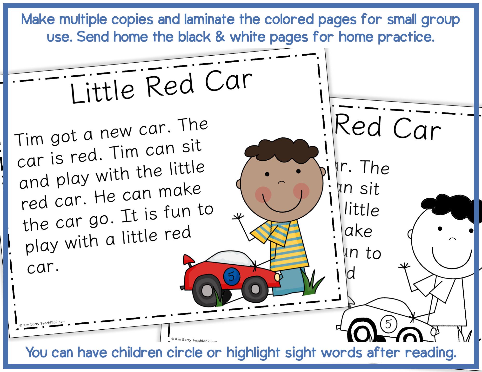 Sight Words Story/decodable Reader/easy Reading for Kindergarten and ...