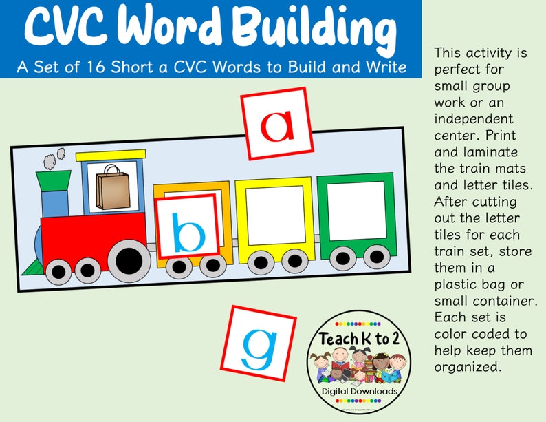 CVC Word Building/cvc Words to Build and Write/digital - Etsy