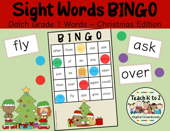 Dolch Sight Words Bingo/grade 1 Words/small Group Guided - Etsy