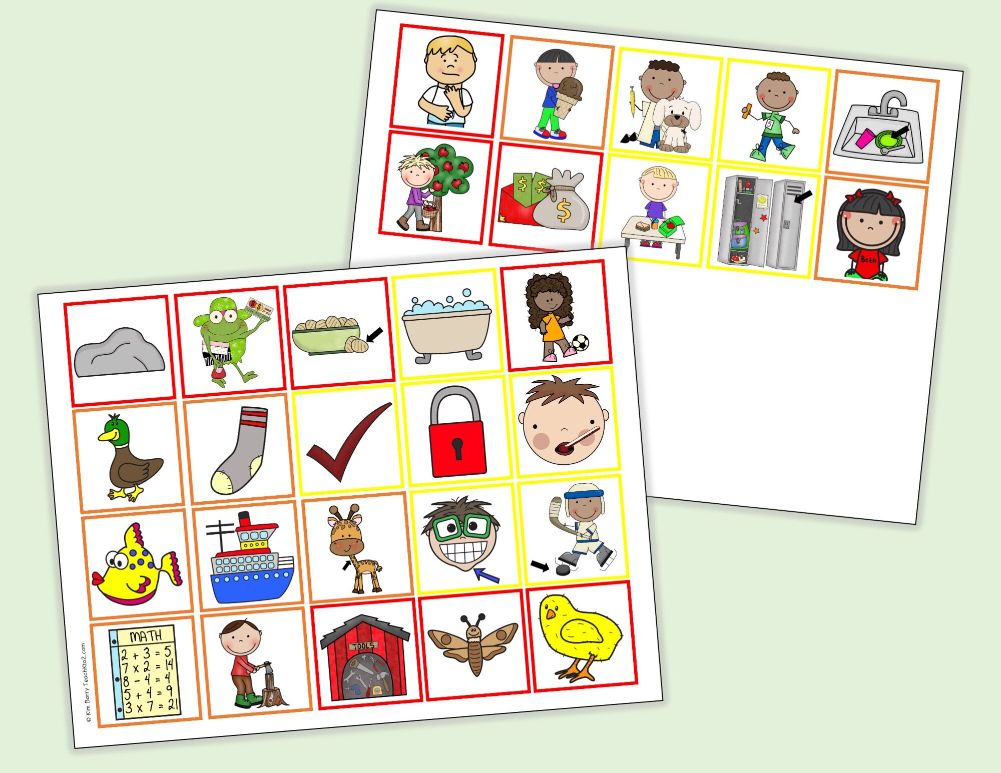 Digraphs Decoding and Picture Matching Word Mats for Grades 1-2 ...