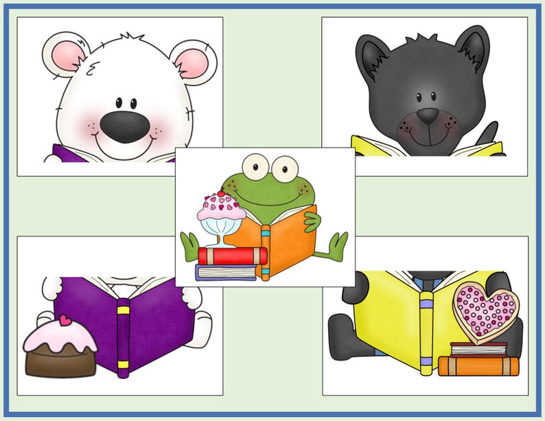 Valentine's Day Bulletin Board Set With Reading Animals/reading is a ...