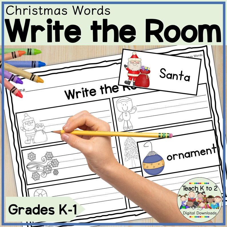 Christmas Words Write the Room for Kindergarten or First Grade Literacy ...