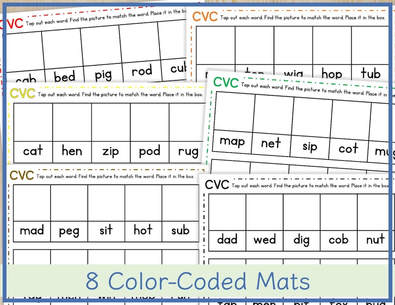 CVC Decode & Match Pictures | Word Mats | Grades K-1 Literacy Center ...