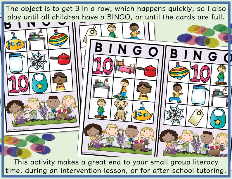 Blending BINGO Phonemic Awareness Spring Themed Game for Kindergarten ...