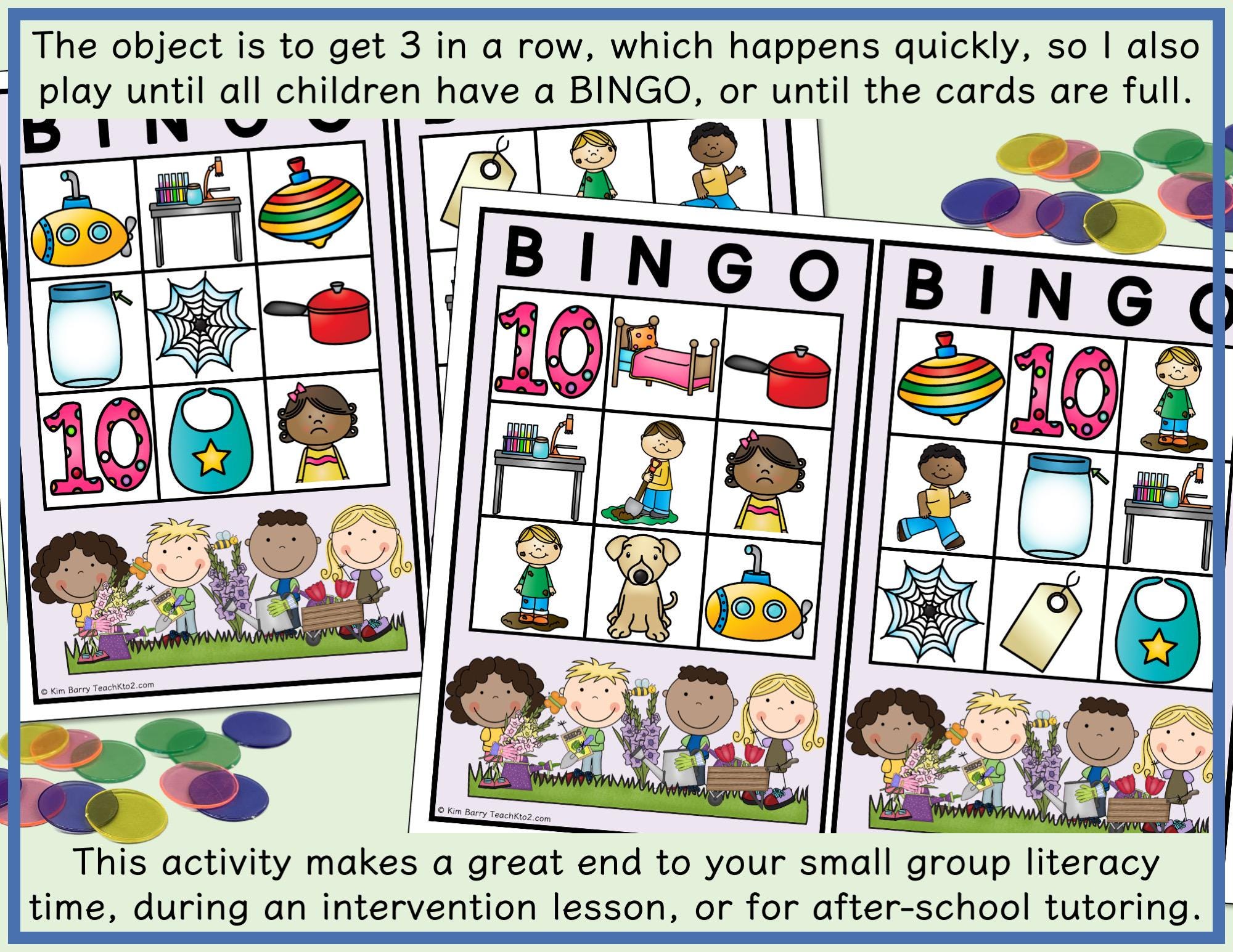 Blending BINGO Phonemic Awareness Spring Themed Game for Kindergarten ...