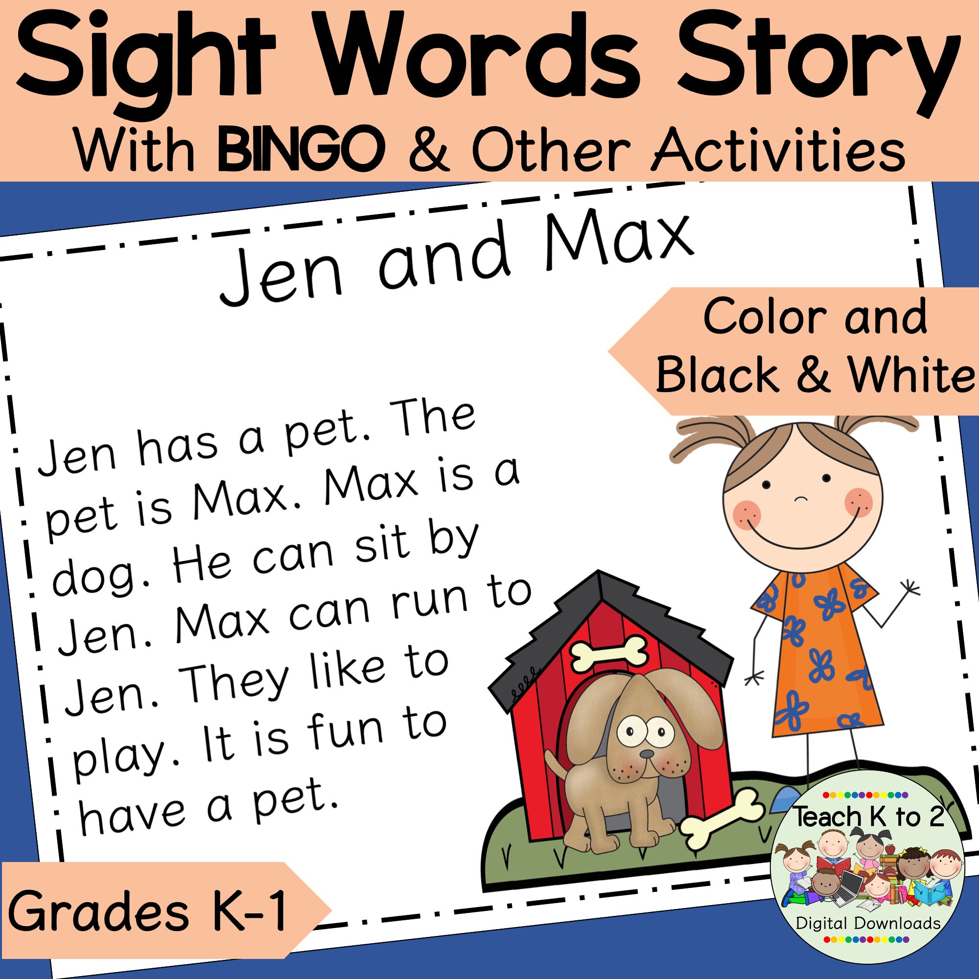 Sight Words Story/decodable Reader/easy Reading for - Etsy