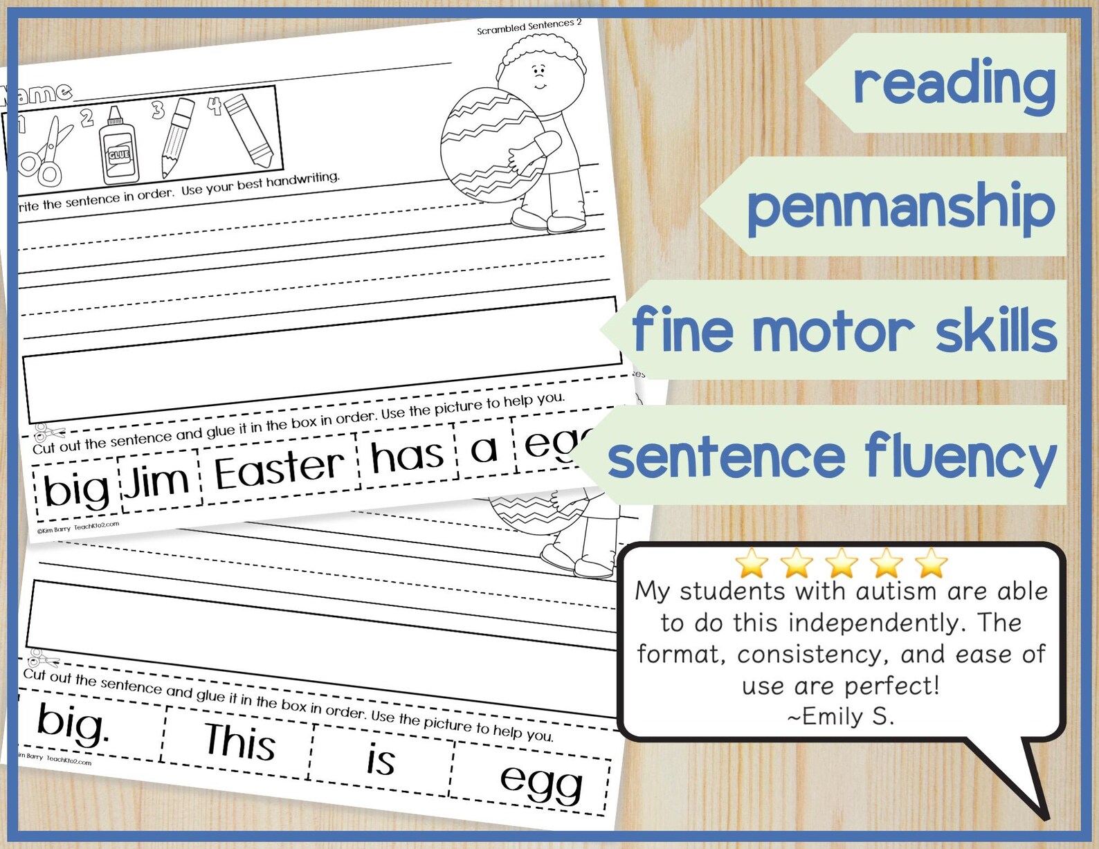 Easter Scrambled Sentences Cut and Paste | Homeschool Writing Fluency ...