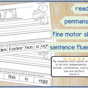 Easter Scrambled Sentences Cut and Paste | Homeschool Writing Fluency ...