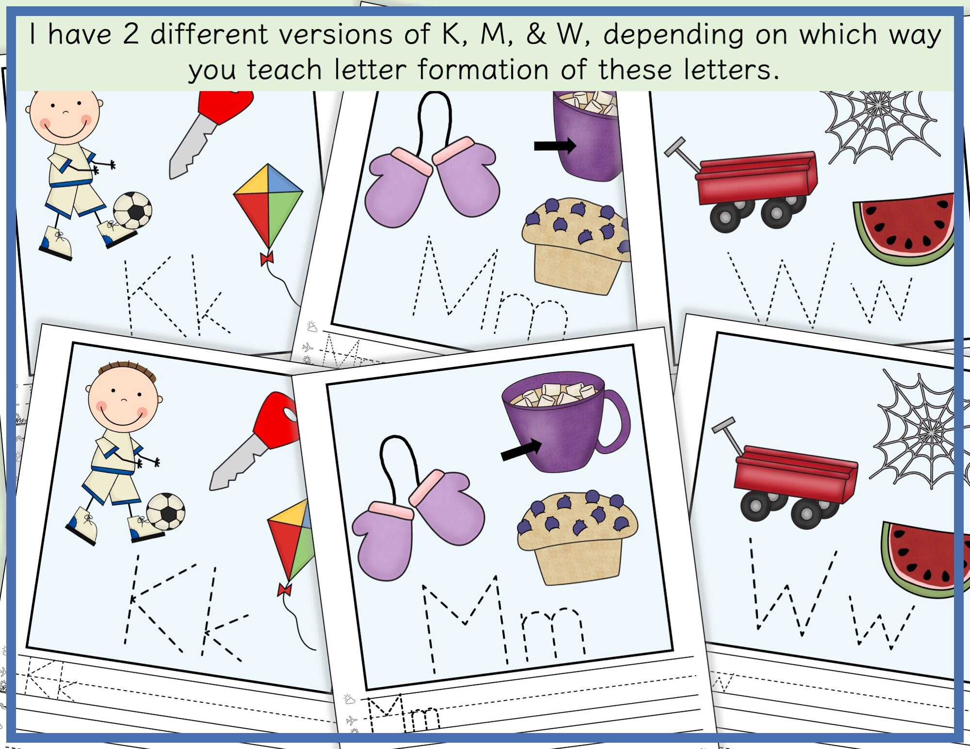 Letter Formation Mats and Worksheets/practice Tracing Letters for ...