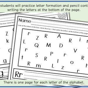 Letter Recognition and Handwriting Practice Worksheets for Preschool ...