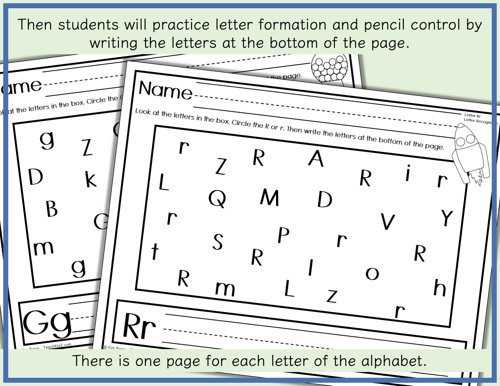 Letter Recognition and Handwriting Practice Worksheets for Preschool ...