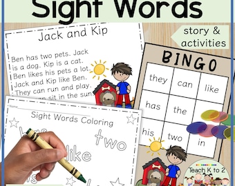 Sight Words Story/decodable Reader/easy Reading for Kindergarten and ...