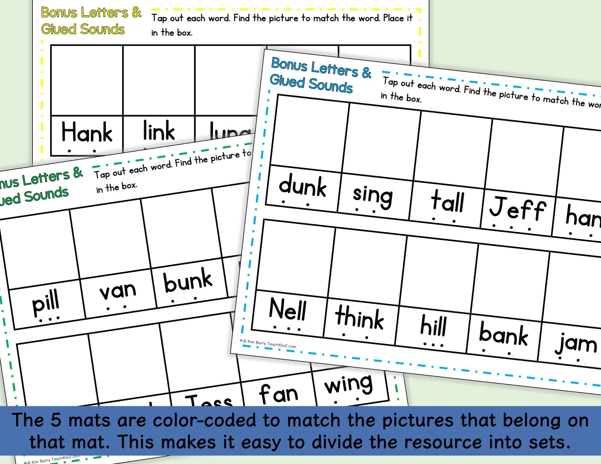 Decoding and Picture Matching Word Mats for Grades1-2 Literacy Centers ...