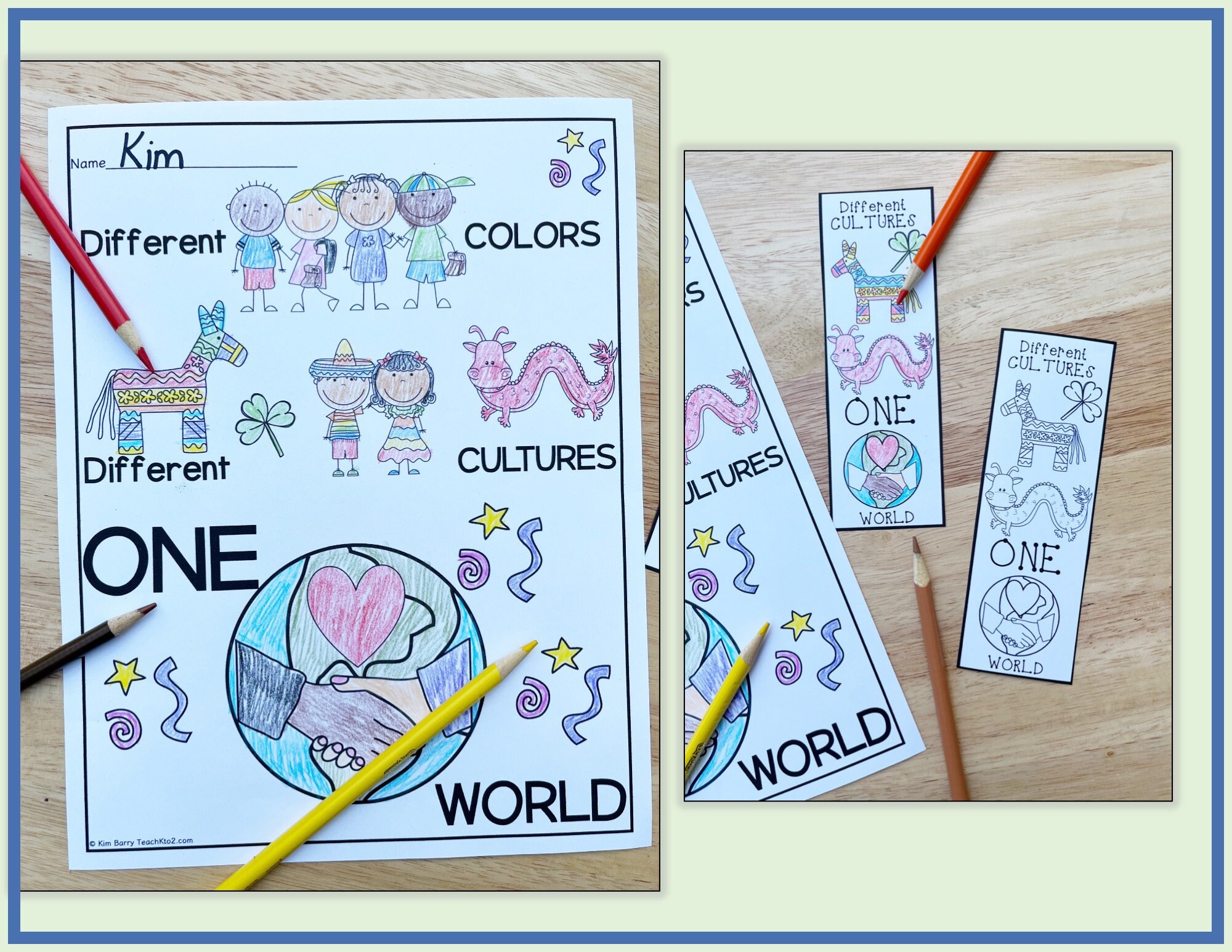 Diversity Bookmarks and Coloring Page for Kindergarten, First, or ...