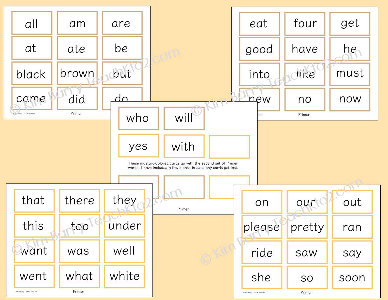 Dolch Sight Words Bingo/primer/small Group Guided Play/intervention ...