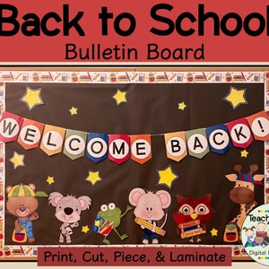Back to School Bulletin Board Set/animals at School/classroom - Etsy