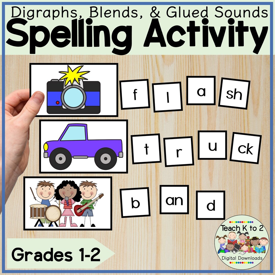 Spell-a Word Glued Sounds/digraphs/blends Word Building/spelling ...