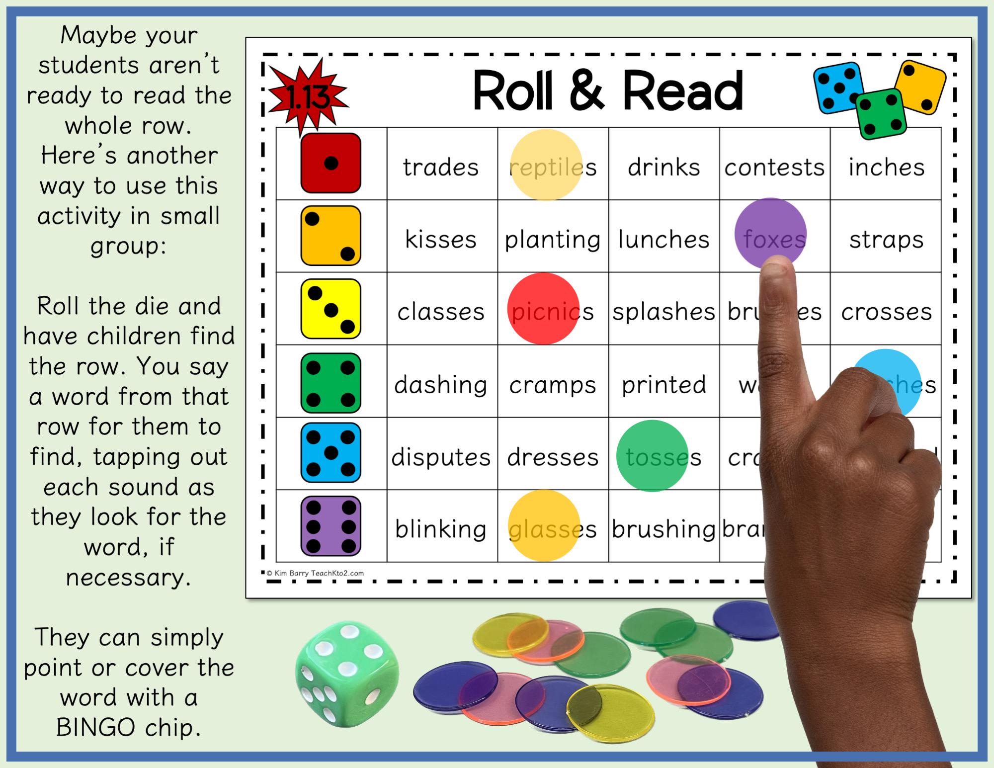 Roll and Read Grade 1 Fluency/words Phrases Sentences Decoding Small ...