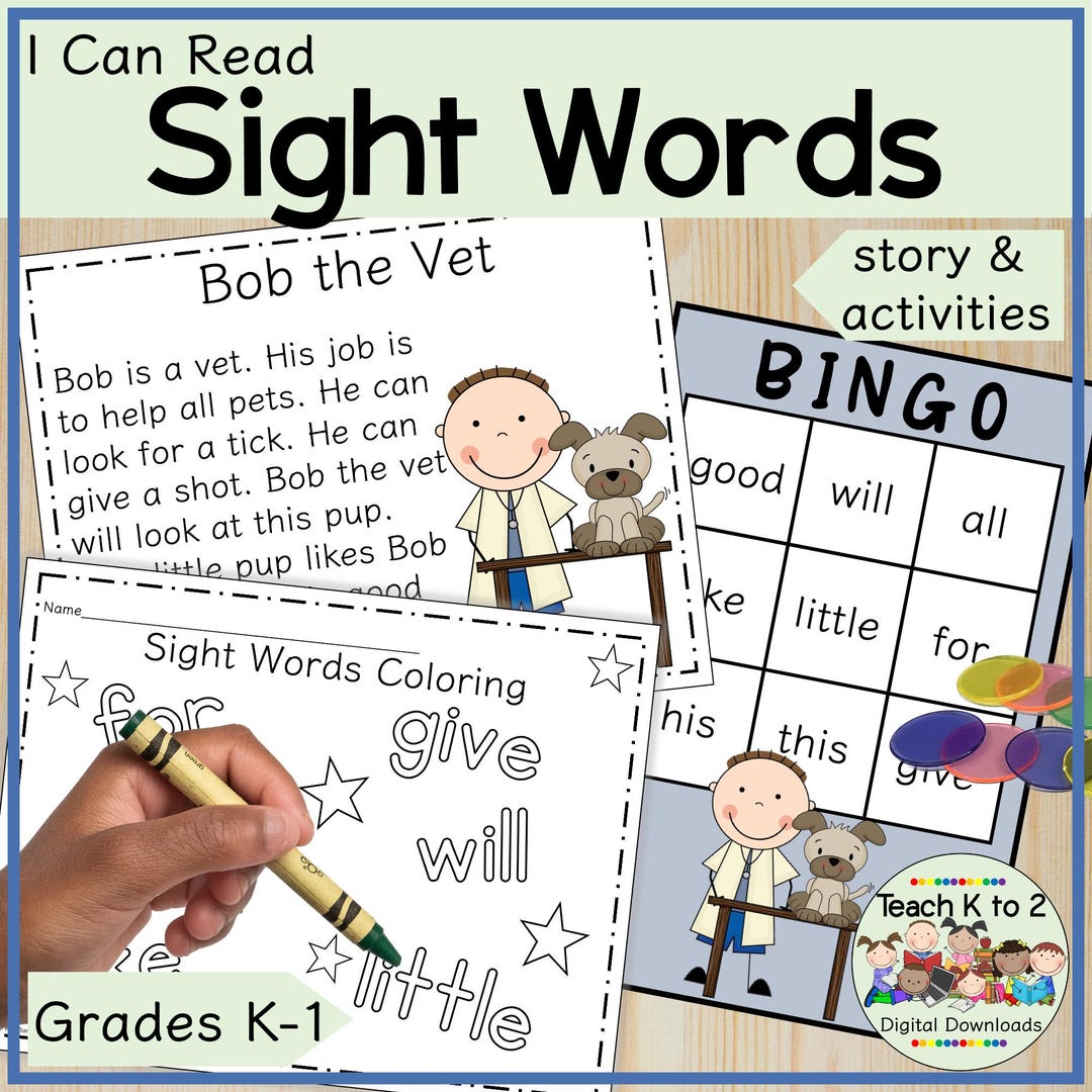 Sight Words Story/decodable Reader/easy Reading for Kindergarten and ...