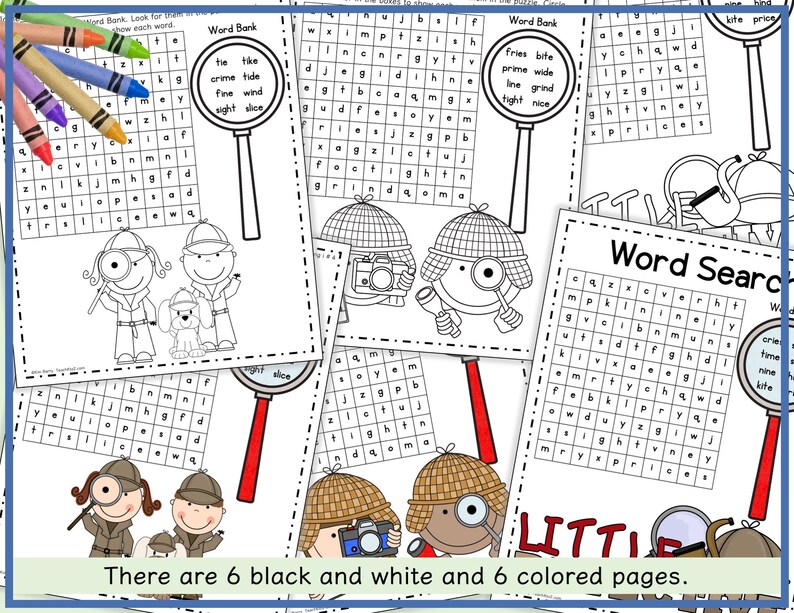 Long I Word Search Puzzles for Grade 1 Literacy Centers/first Grade ...