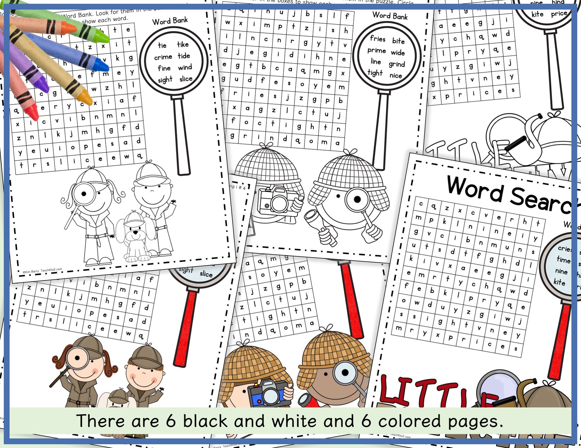 Long I Word Search Puzzles for Grade 1 Literacy Centers/first Grade ...