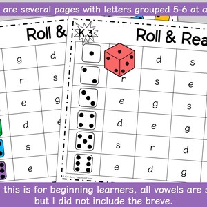 Roll and Read Kindergarten Fluency/letters/sounds/words/decoding Small ...