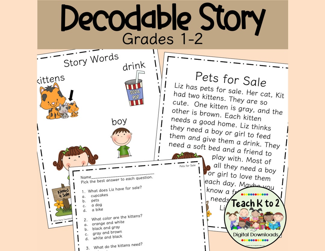 Decodable Story With Sight Words/grade 1 Story/word - Etsy