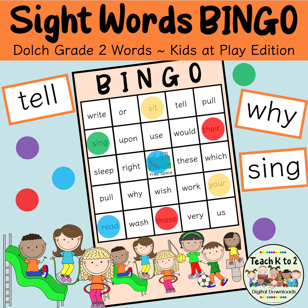 Buy Dolch Sight Words Bingo/grade 2 Word List/small Group Guided Play ...