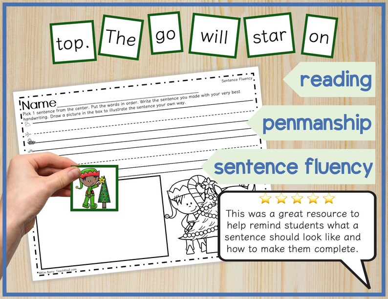 Christmas Sentence Building Scrambled Sentences Activity/worksheet for ...