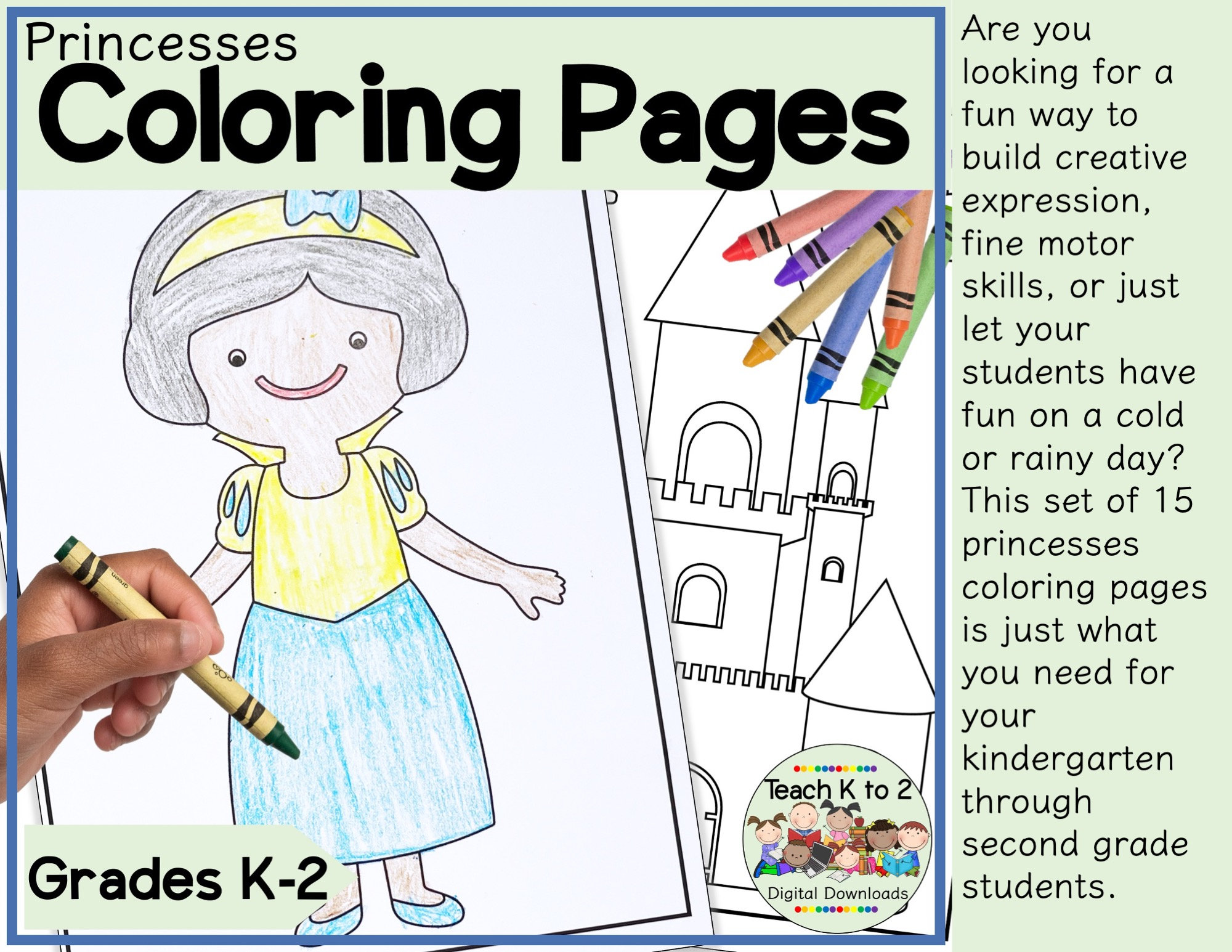 Princess Coloring Pages/printable Princess Coloring Pages for Grades K ...