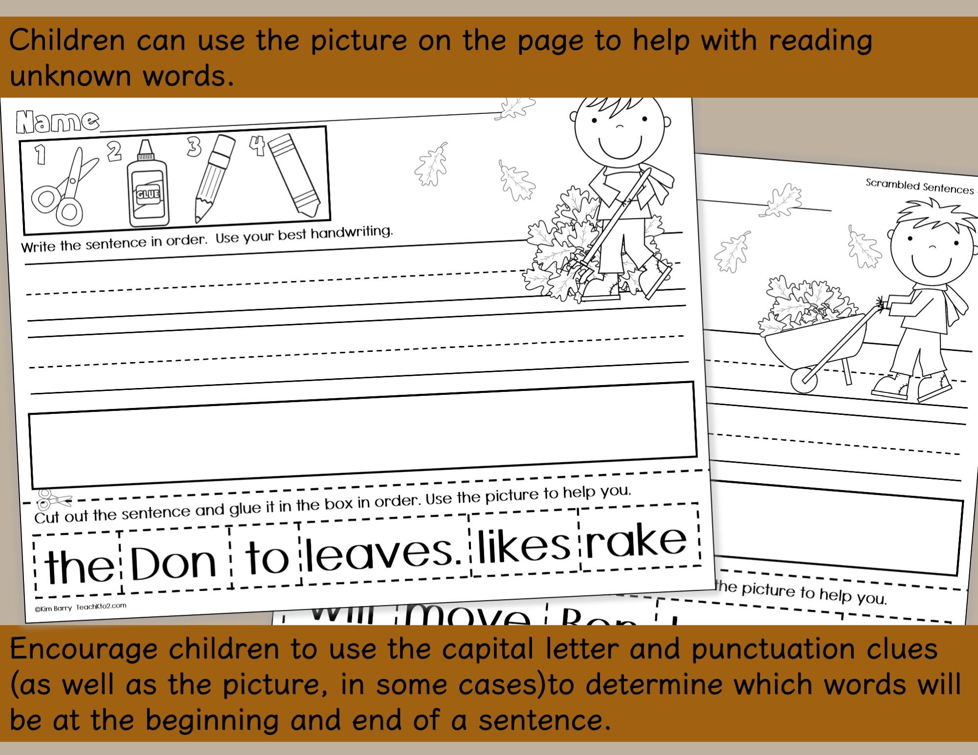 Sentence Building/fluency/writing/literacy Centers/cut and Paste ...