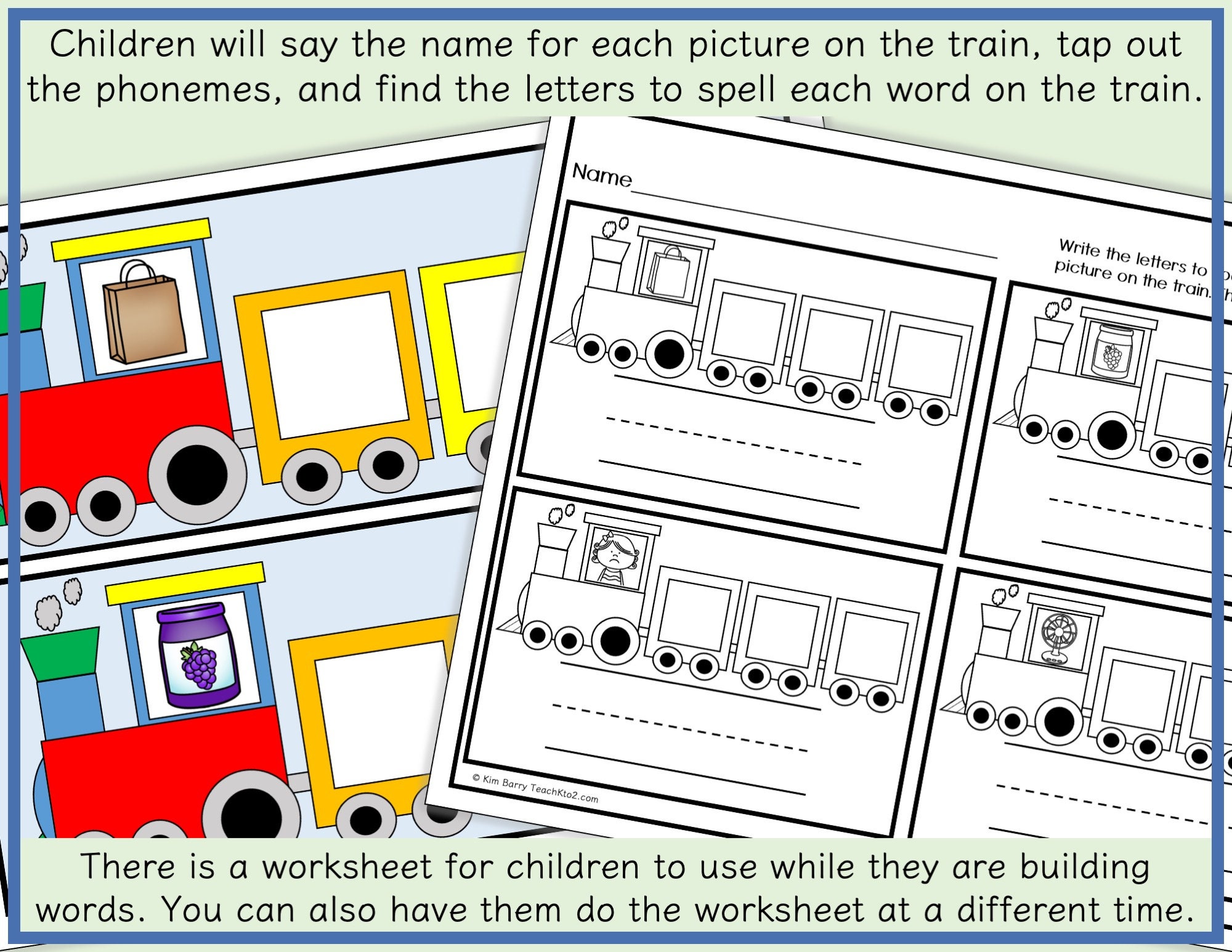 CVC Word Building/cvc Words to Build and Write/digital Download ...