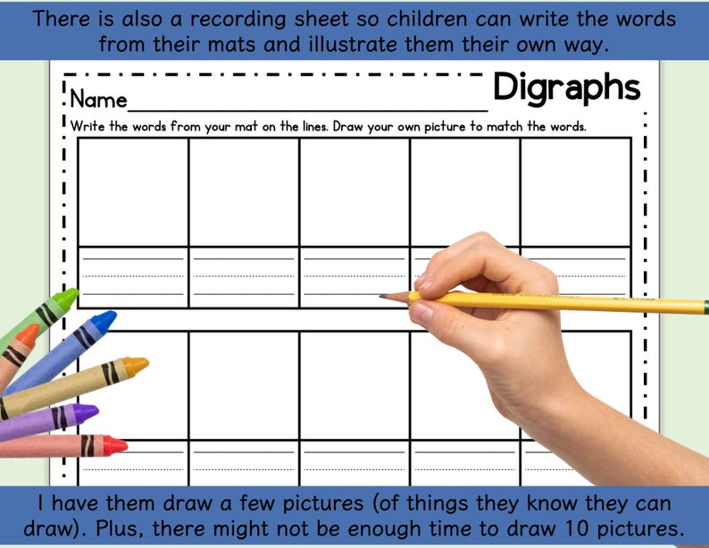 Digraphs Decoding and Picture Matching Word Mats for Grades 1-2 ...