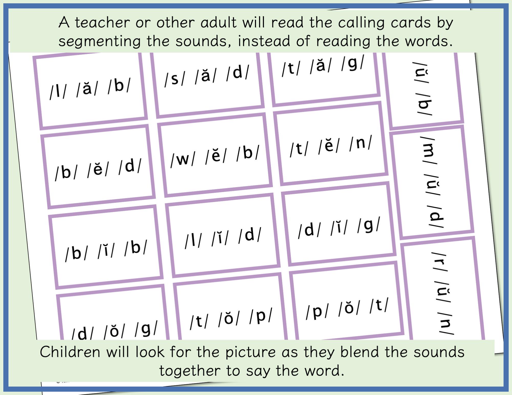 Blending BINGO Phonemic Awareness Spring Themed Game for Kindergarten ...