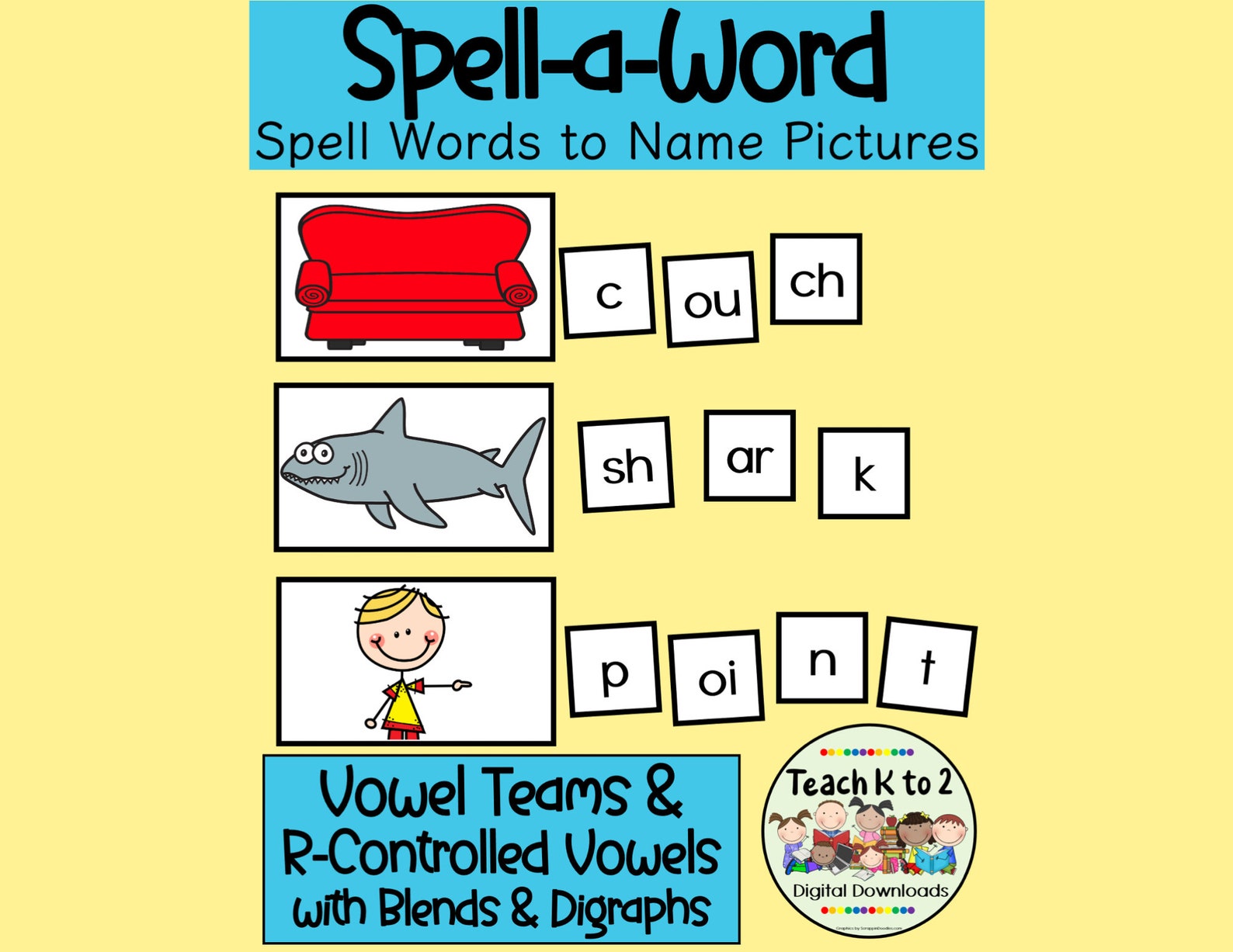 Spell-a Word Vowel Teams/r-controlled Vowels/word - Etsy