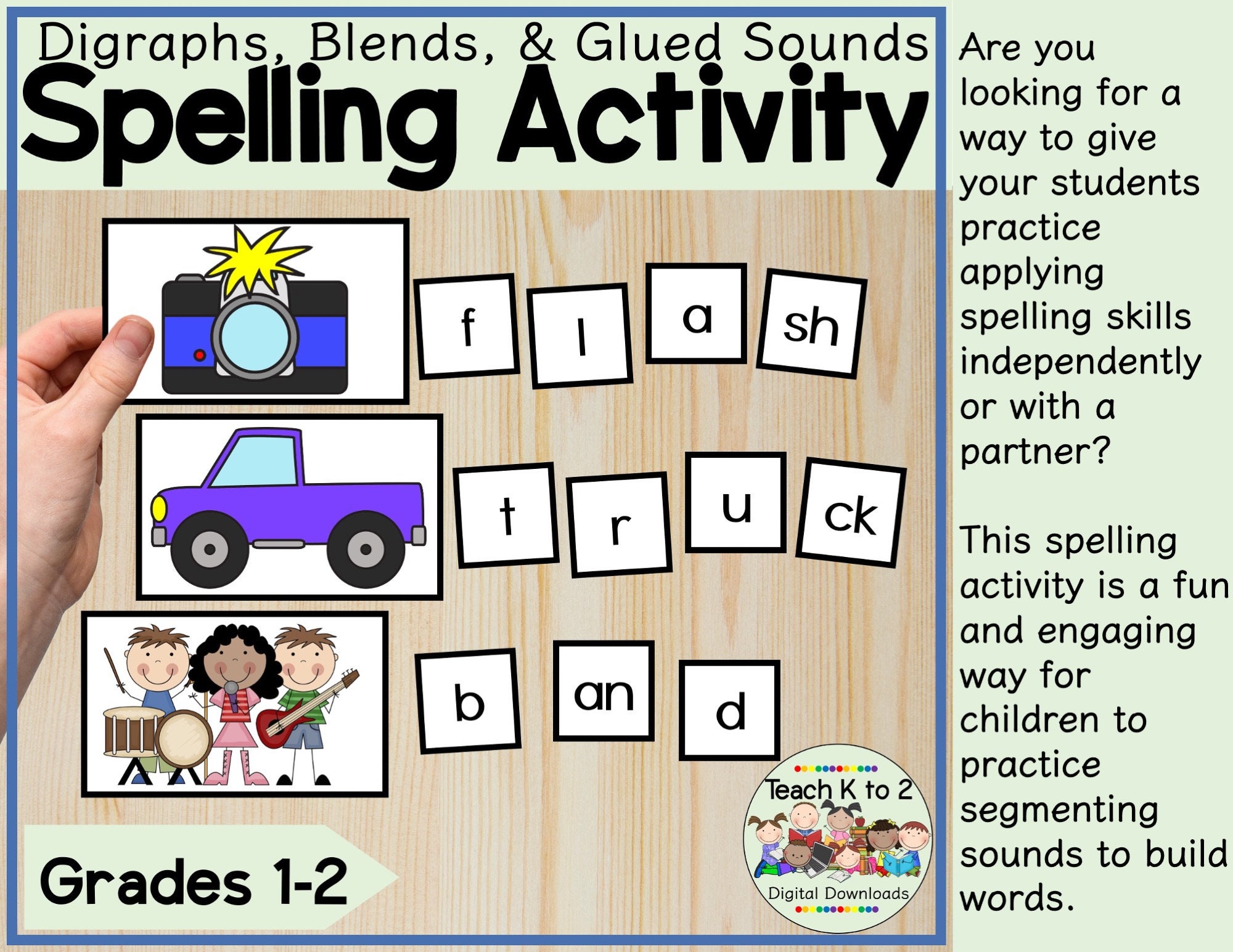 Spell-a Word Glued Sounds/digraphs/blends Word Building/spelling ...