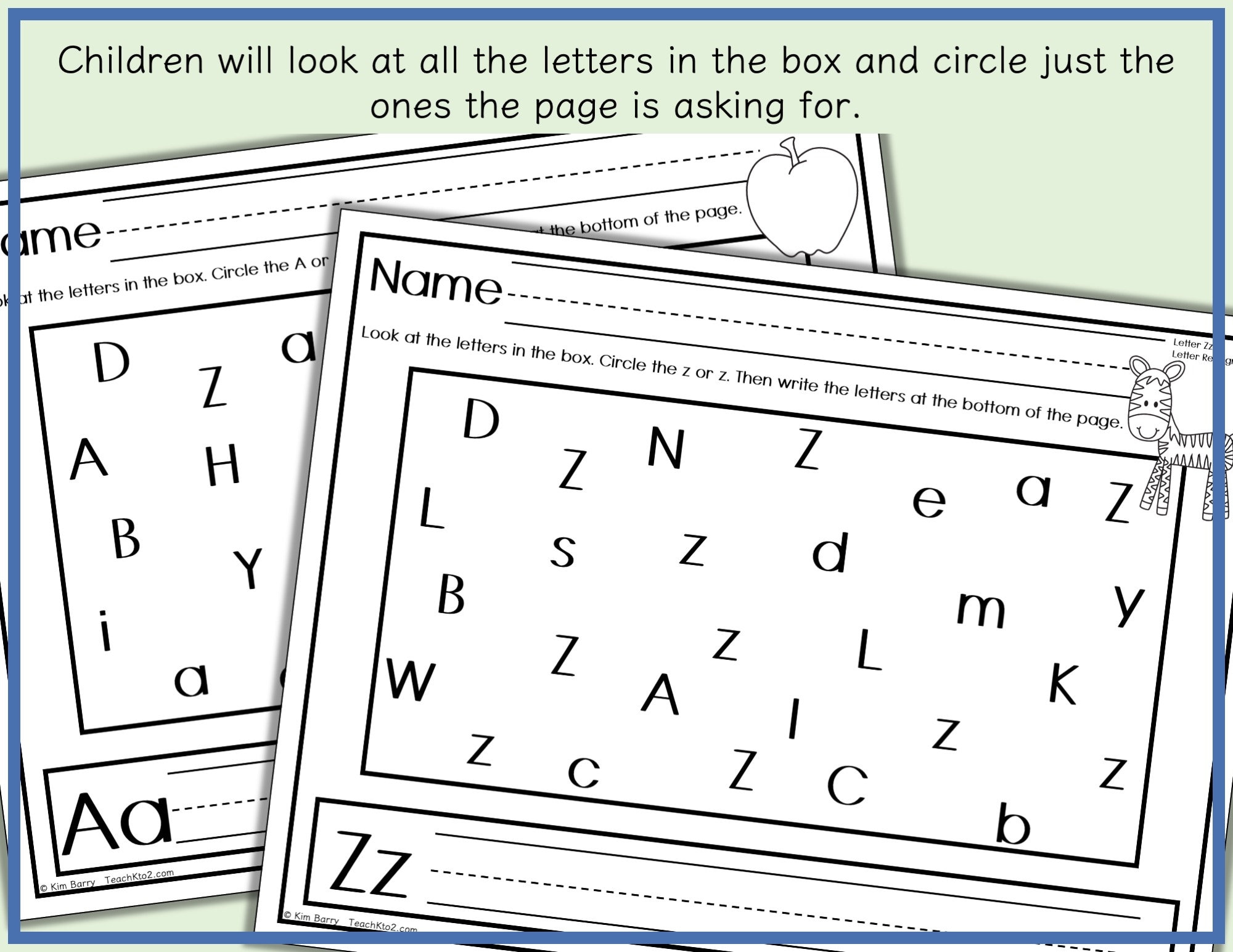Letter Recognition and Handwriting Practice Worksheets for Preschool ...