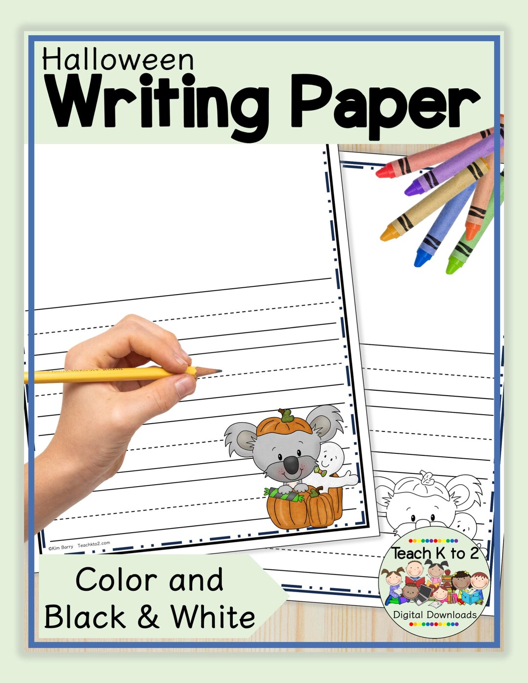 Halloween Themed Primary Lined Writing Paper Differentiated for ...