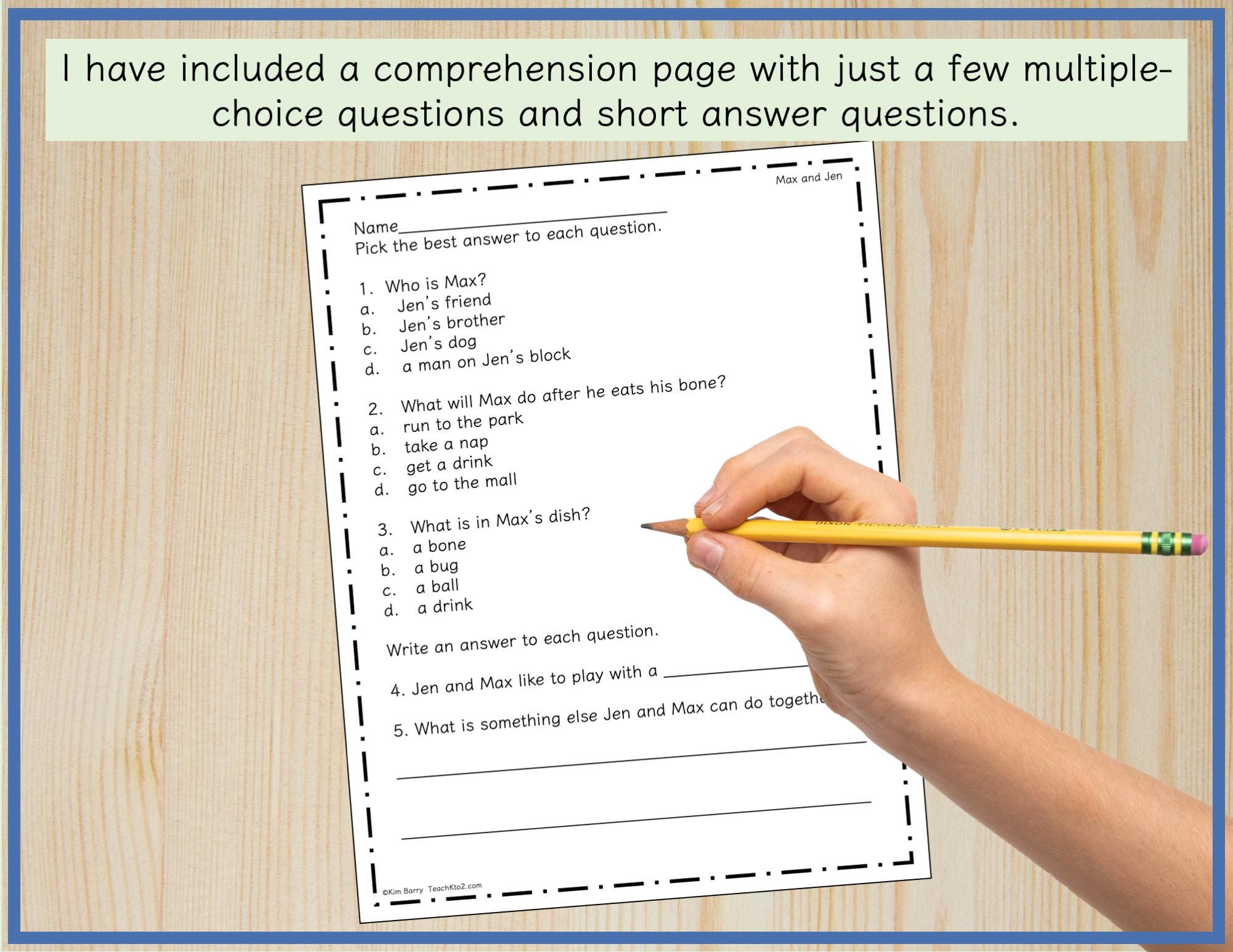 Decodable Text With Comprehension Questions and Activities for First ...