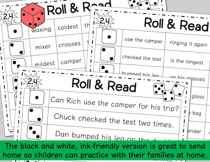Roll and Read Grade 2 Fluency/words Phrases Sentences Decoding Small ...