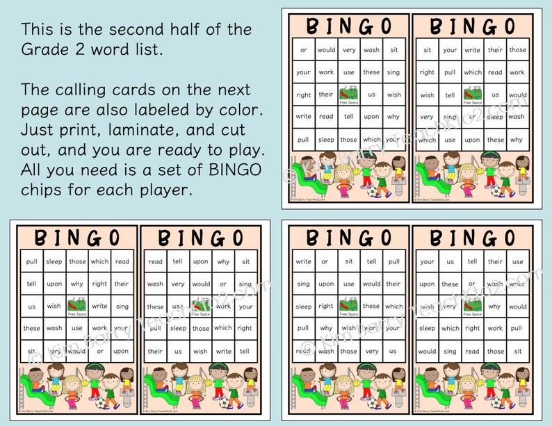 Dolch Sight Words BINGO/Lista de palabras de segundo grado/Juego guiado ...