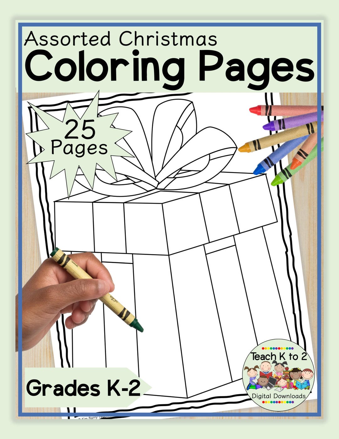 Printable Christmas Coloring Pages/kindergarten, First, Second Grade ...
