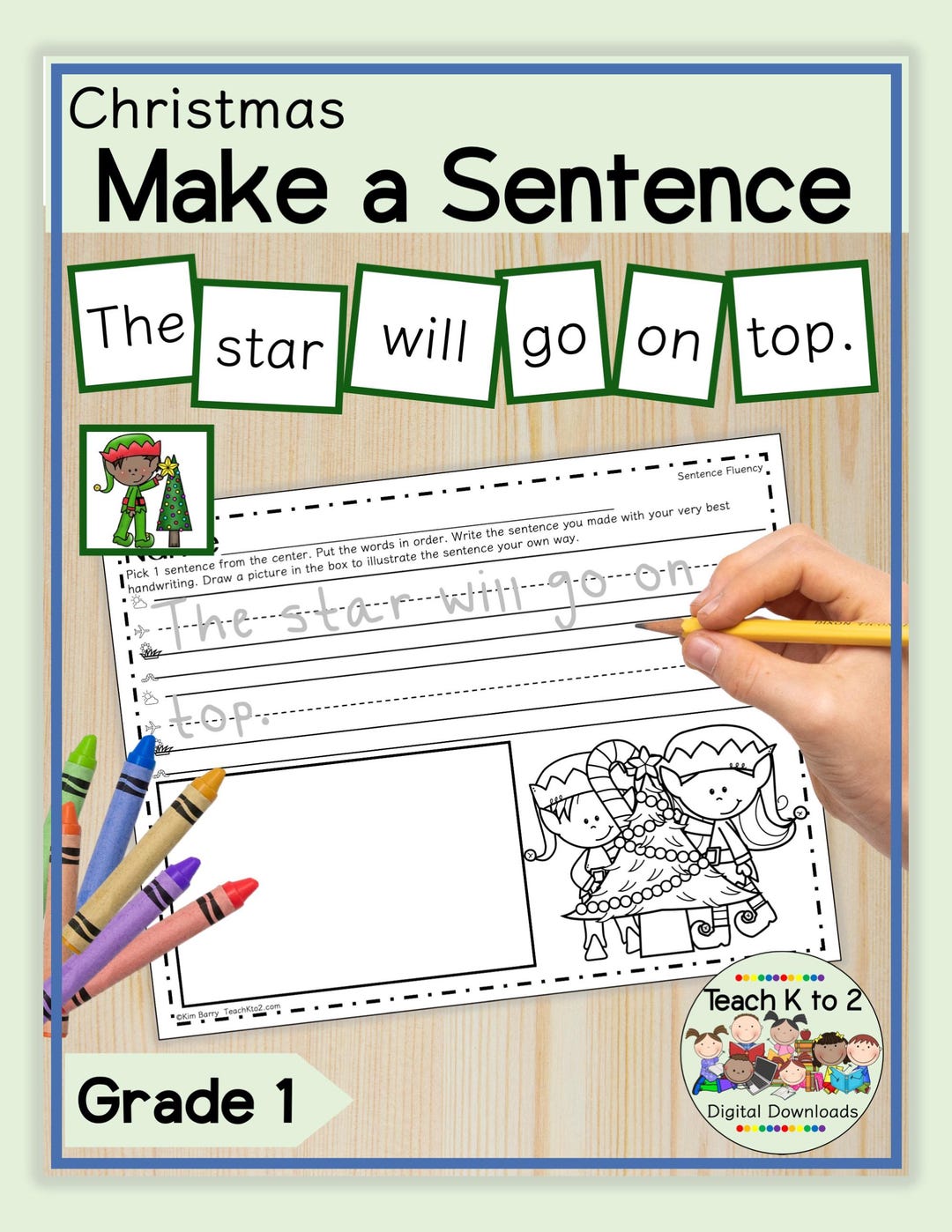 Christmas Sentence Building Scrambled Sentences Activity/worksheet for ...