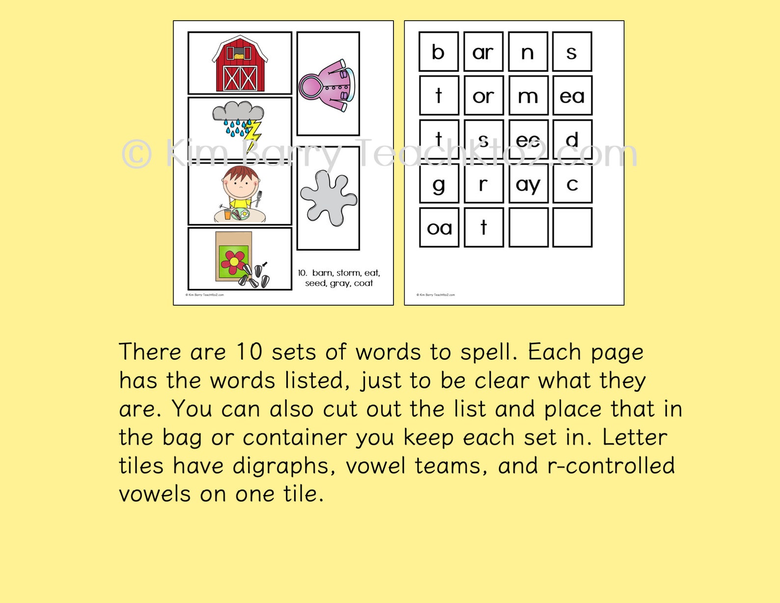 Spell-a Word Vowel Teams/r-controlled Vowels/word - Etsy